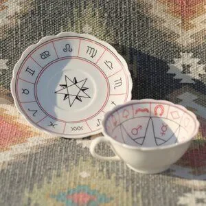 Kitchen | Vintage Tea Reading Set Tasseomancy Cup And Plate Divination ...